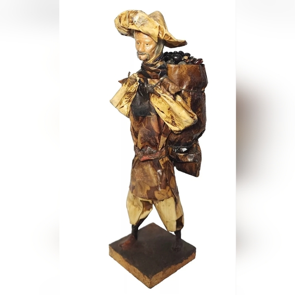unbranded | Accents | Vtg Folk Art Man Sculpture Figure With Bag Of ...